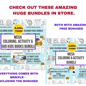 MRR Huge Coloring Pages Bundle 1165 Printable Pages, Master Resell ...