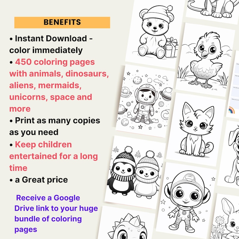 Coloring Pages Bundle Printable, 450 Pages, MRR, Master Resell Rights ...