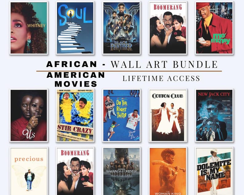 Black Wall Art Movie Posters Bundle, 130 Vintage Movie Wall Art Bedroom Posters, Dorm Room Decor ...