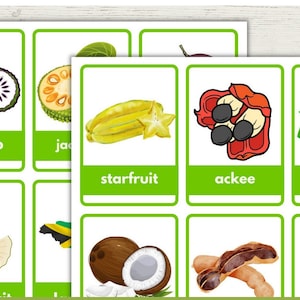 Printable Caribbean Fruit Flashcards, Jamaica Food Labels Cards ...