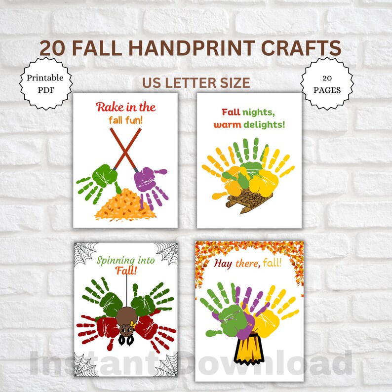 20 Autumn Handprint Crafts, Printable Fall Crafts for Kids, Early Years ...