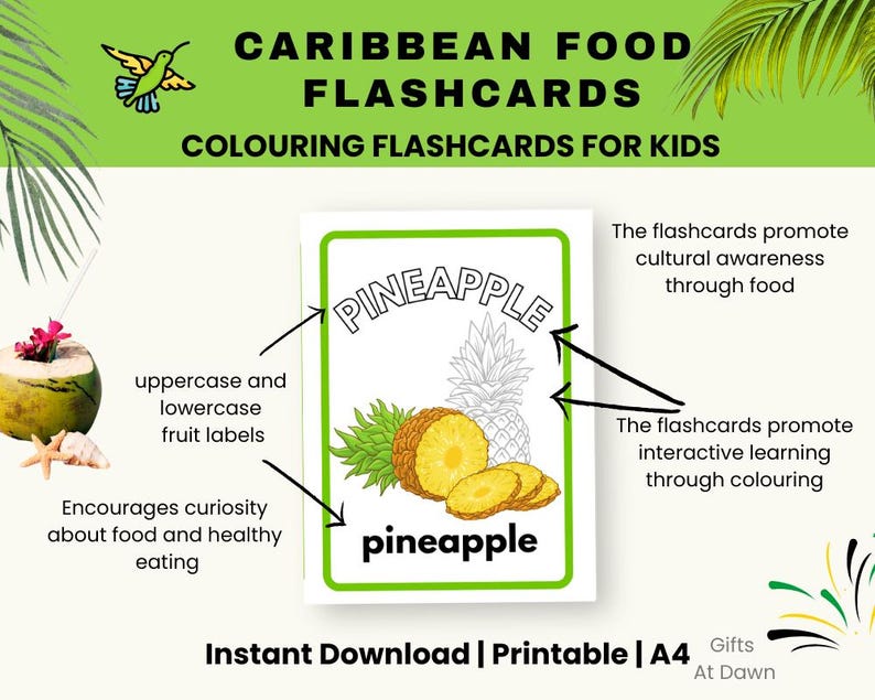 Printable Caribbean Food Flashcards, Jamaica Food Labels Cards, Instant ...