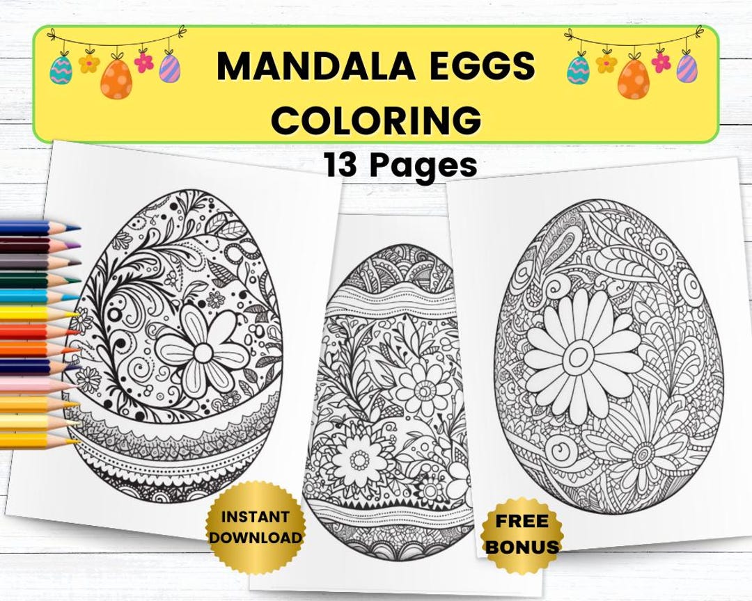 Mandala Eggs Easter Eggs Coloring Pages Easter Colouring for Kids ...