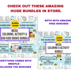 Coloring Pages Bundle Printable, 450 Pages, MRR, Master Resell Rights ...