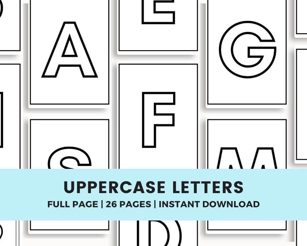 Alphabet Uppercase Letters Printable Individual Letters A-Z Education ...