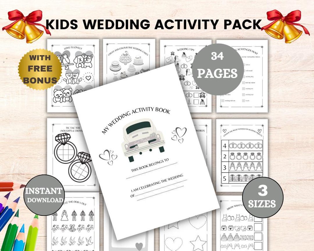 Kids Wedding Activity Pack Printable Wedding Fun, 34 Reception Games ...
