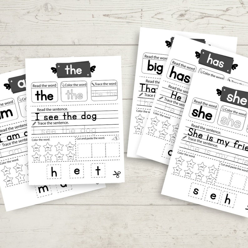 Sight Word Worksheets Bundle, 257 Pages Printable Activity Packs Pre ...