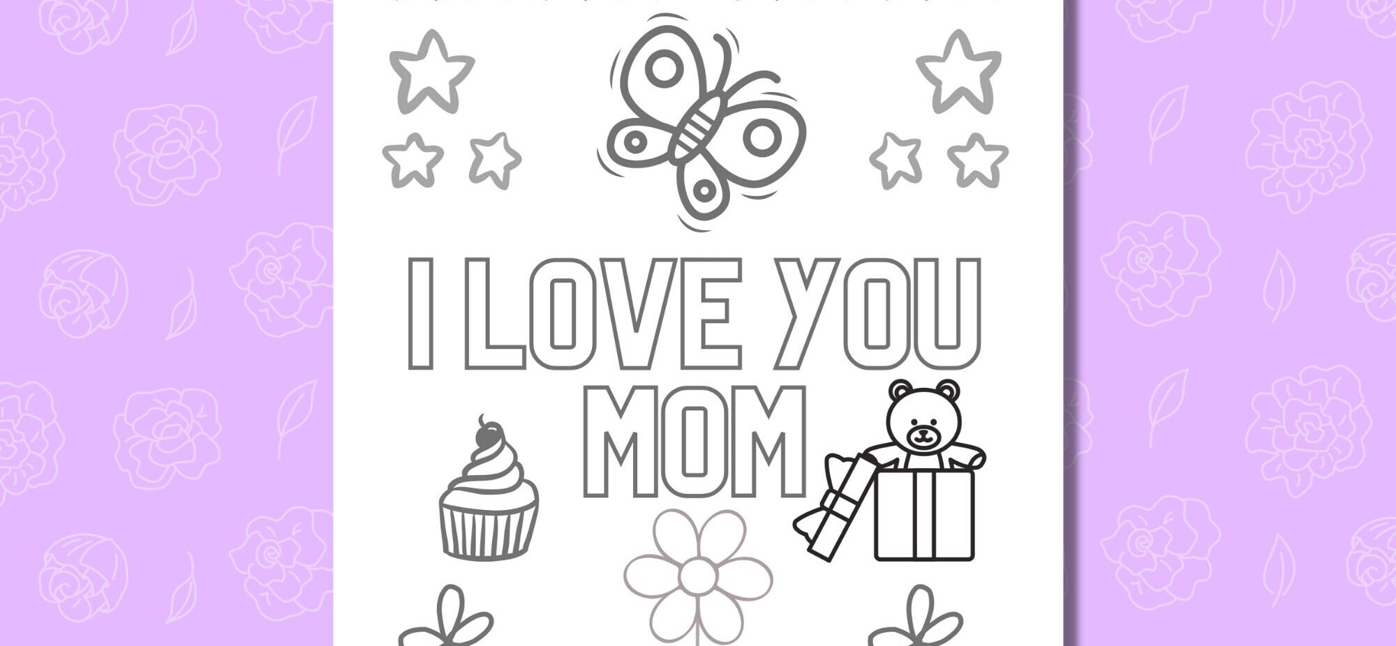 Printable Coloring Sheet From Child to Mom Keepsake Gift, I Love You ...