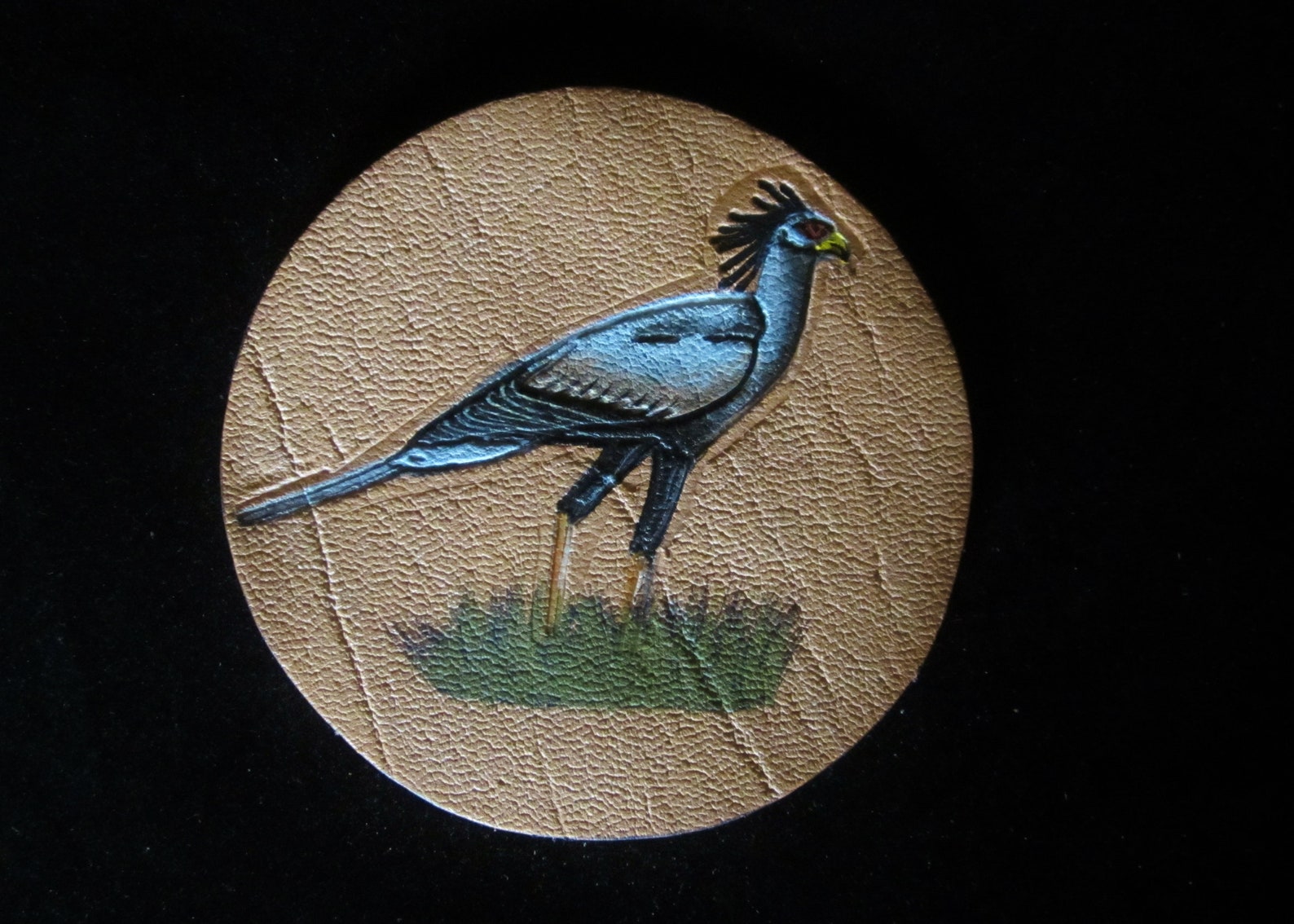 Round Leather Coasters With Exotic Birds Hand Tooled and - Etsy