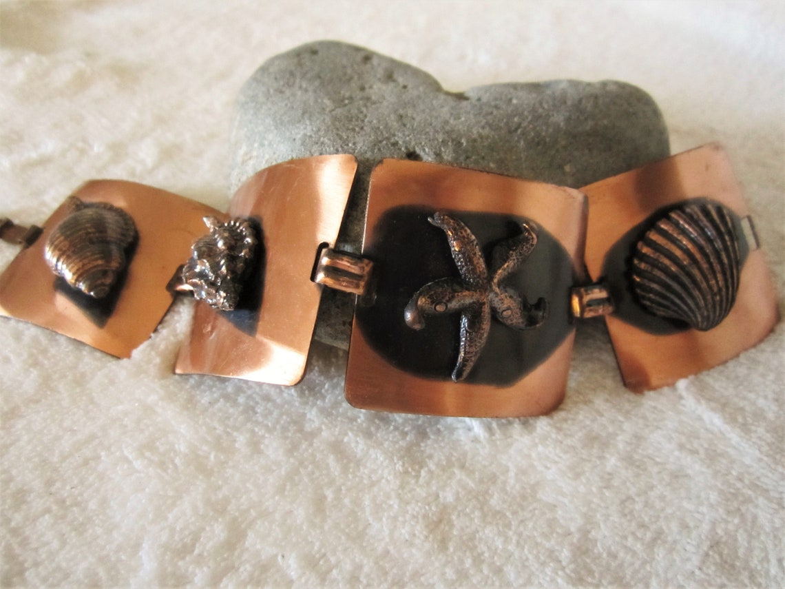 Copper Sea-shell Bracelet Bold Genuine Copper Accessory - Etsy