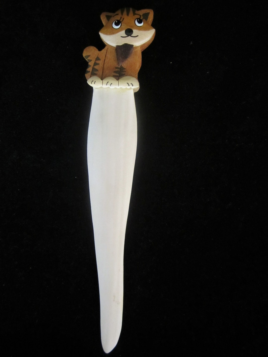 Wooden Cat Letter Opener: Light Wood Desk Accessory - Etsy