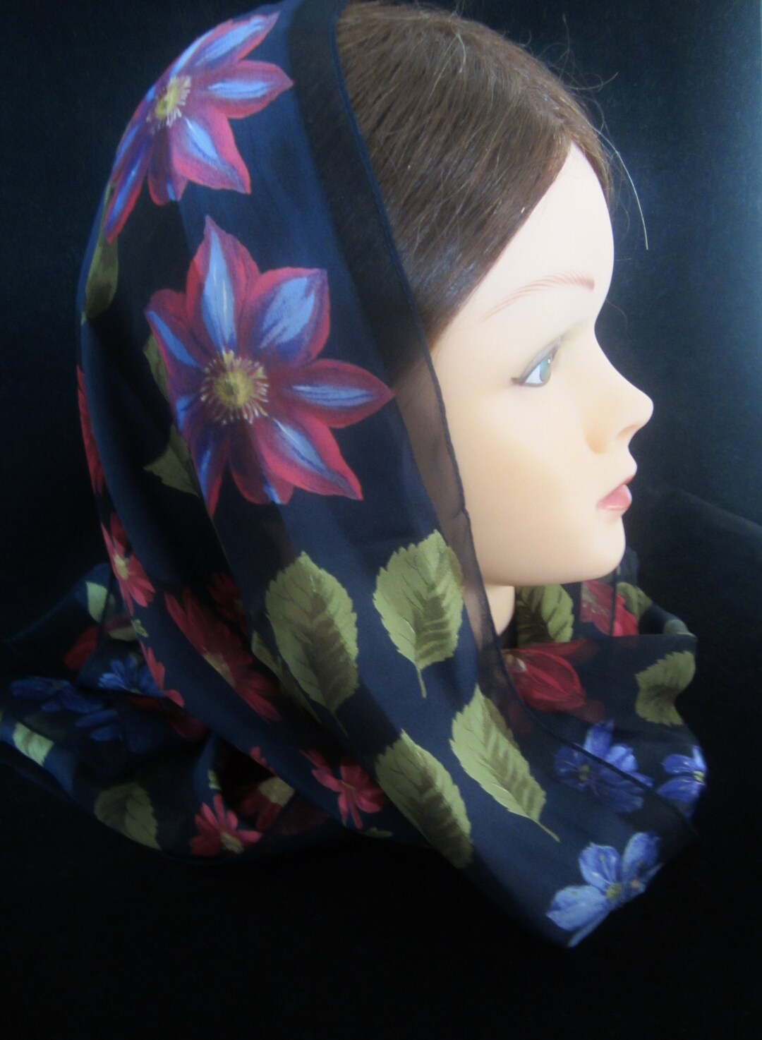 Echo Silk-scarf Vibrant-colors Floral-design by Echo as - Etsy