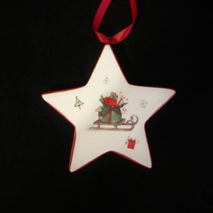 Scandinavian Two-sided Porcelain Christmas Star-hand Decorated - Etsy