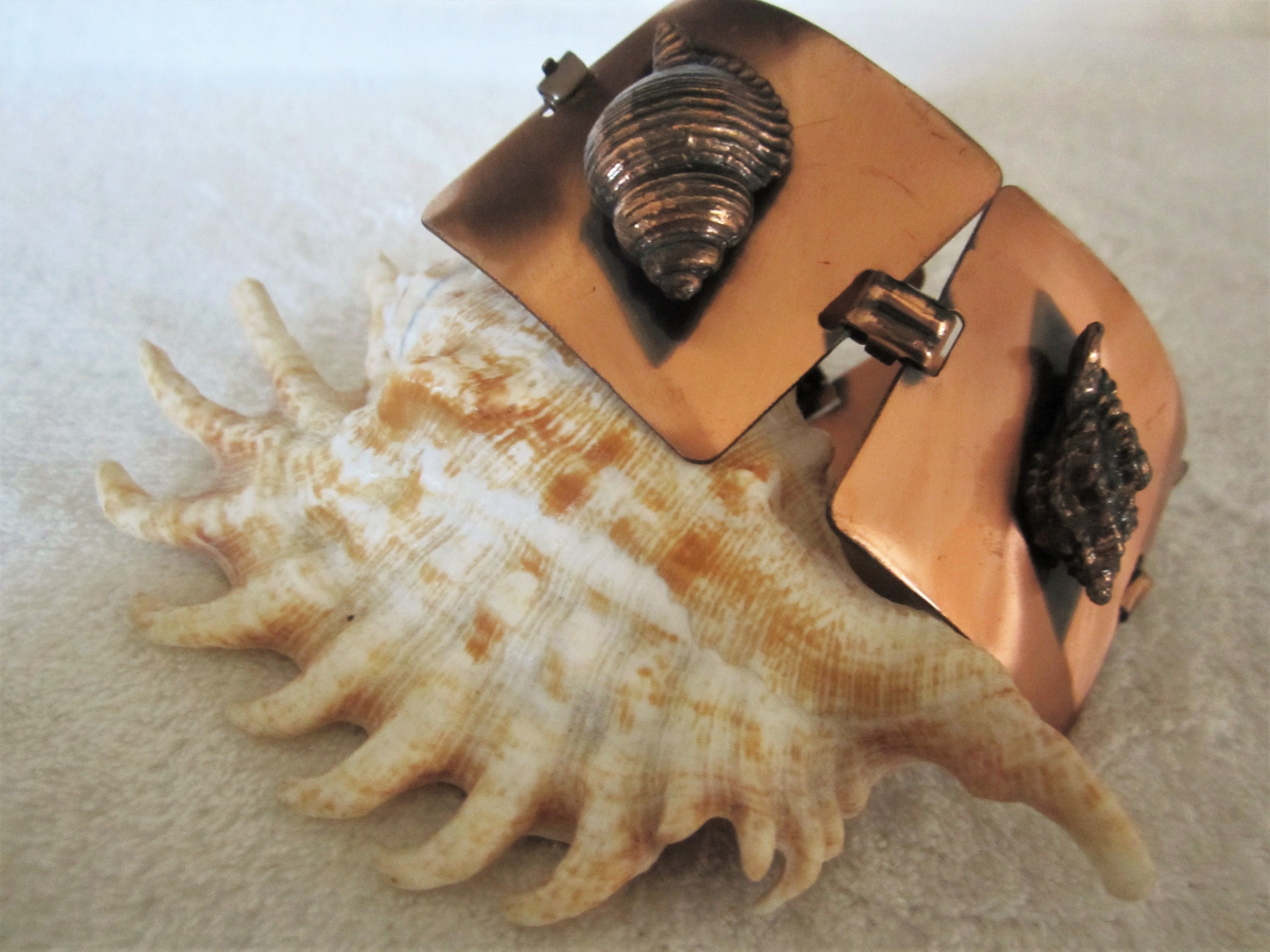 Copper Sea-shell Bracelet Bold Genuine Copper Accessory - Etsy