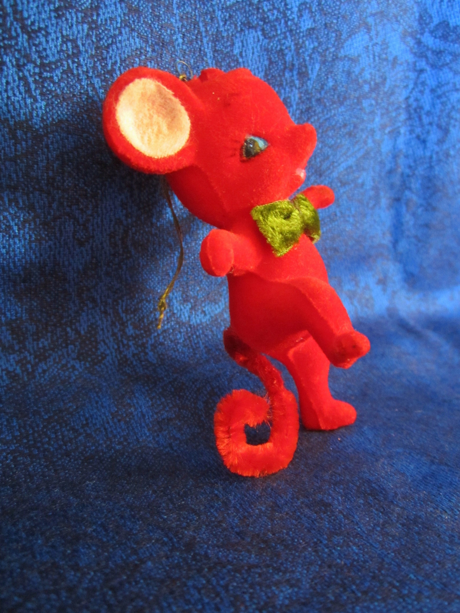 1950 Vintage Red Flocked Mouse Made in Japan appears in a Red - Etsy