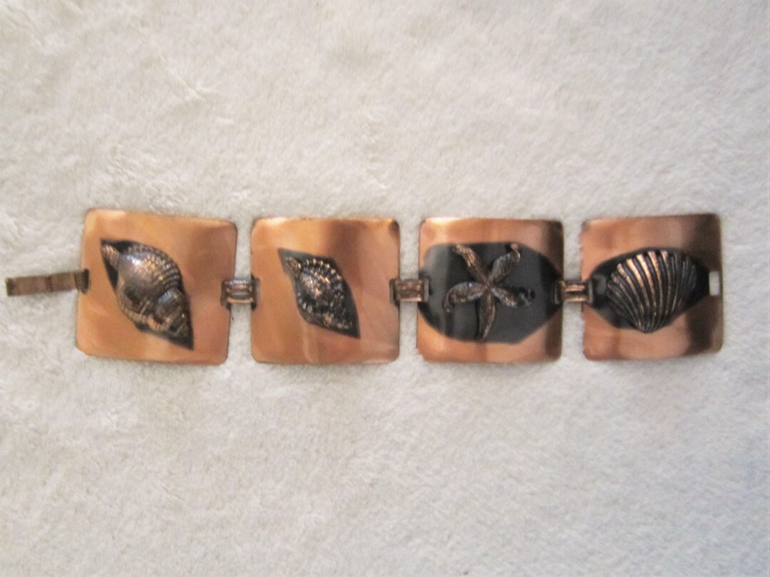 Copper Sea-shell Bracelet Bold Genuine Copper Accessory, Compliment ...