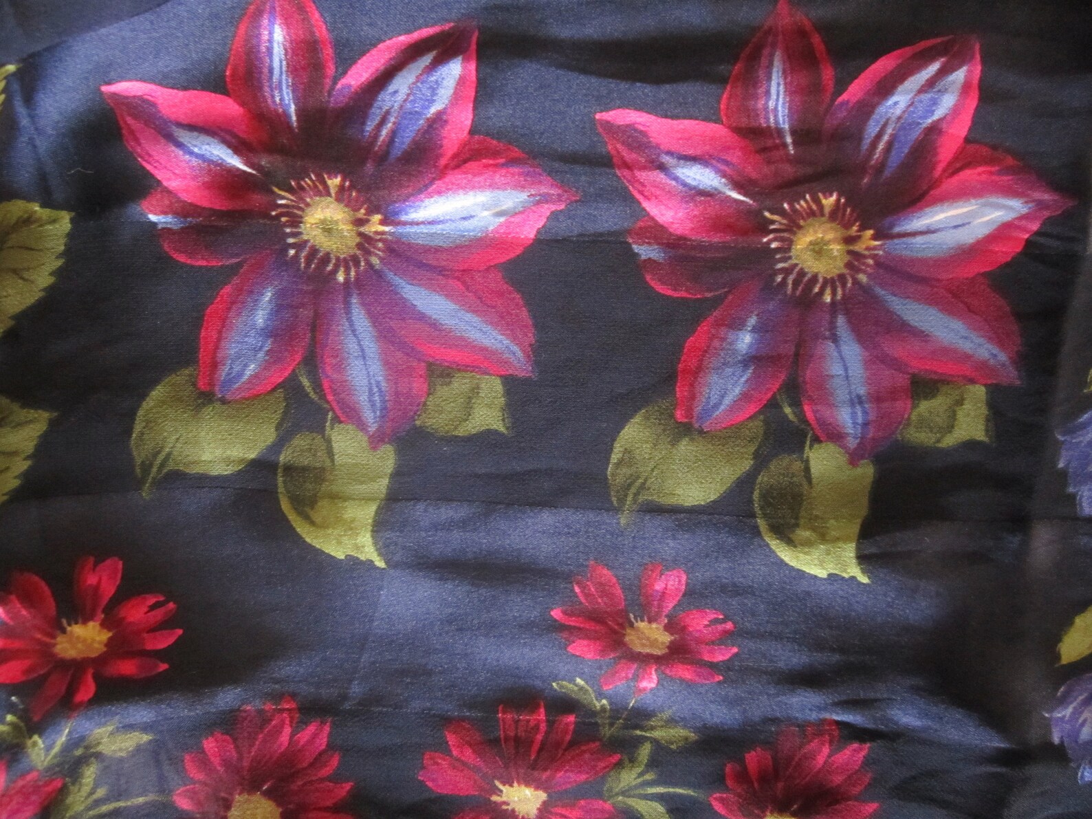 Echo Silk-Scarf Vibrant-Colors Floral-Design by Echo as | Etsy