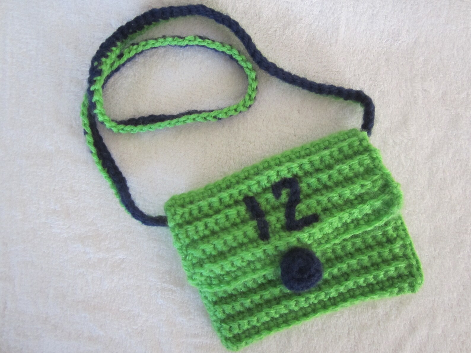Seahawks Mini-bags Hand Crochet in Seahawk Green & Navy-blue. - Etsy