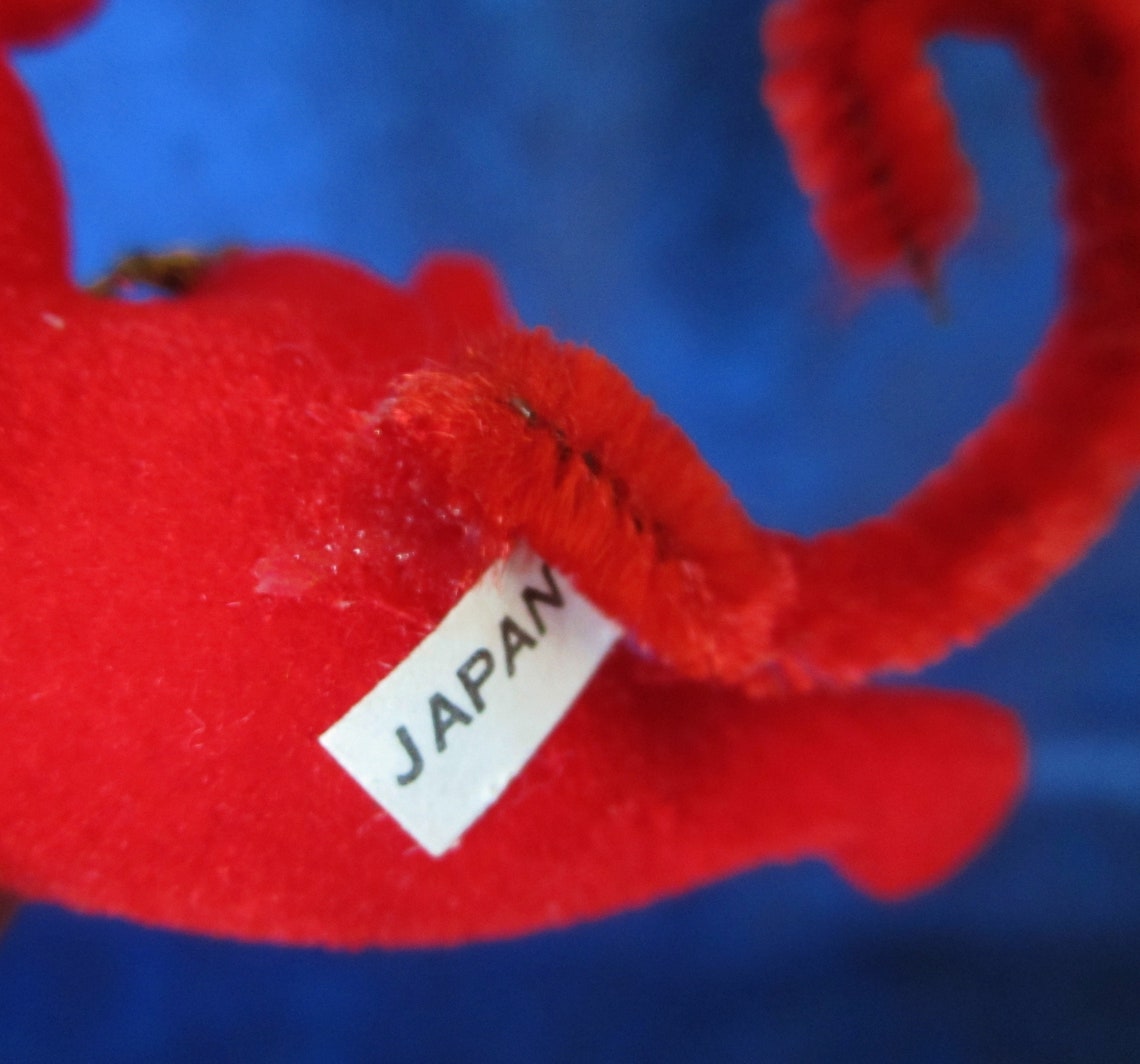1950 Vintage Red Flocked Mouse Made in Japan appears in a Red - Etsy