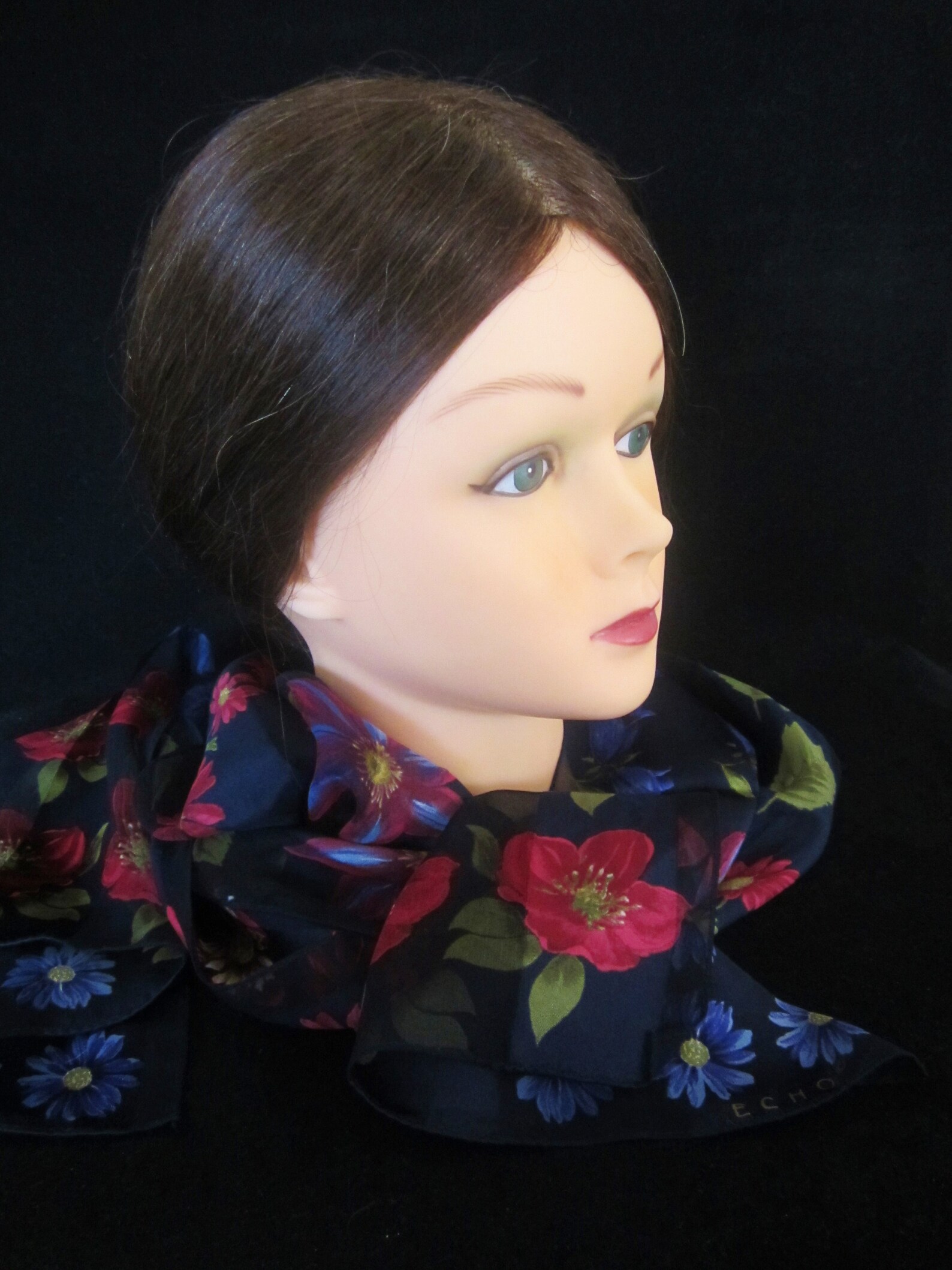 Echo Silk-Scarf Vibrant-Colors Floral-Design by Echo as | Etsy