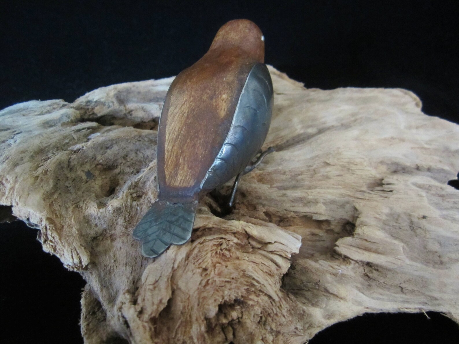 Folk-art Set of Two Wood Birds Handcrafted Solid Wood | Etsy