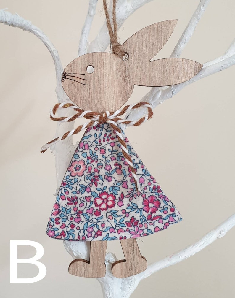 Liberty Fabric Hanging Easter Bunny Decoration Liberty of - Etsy