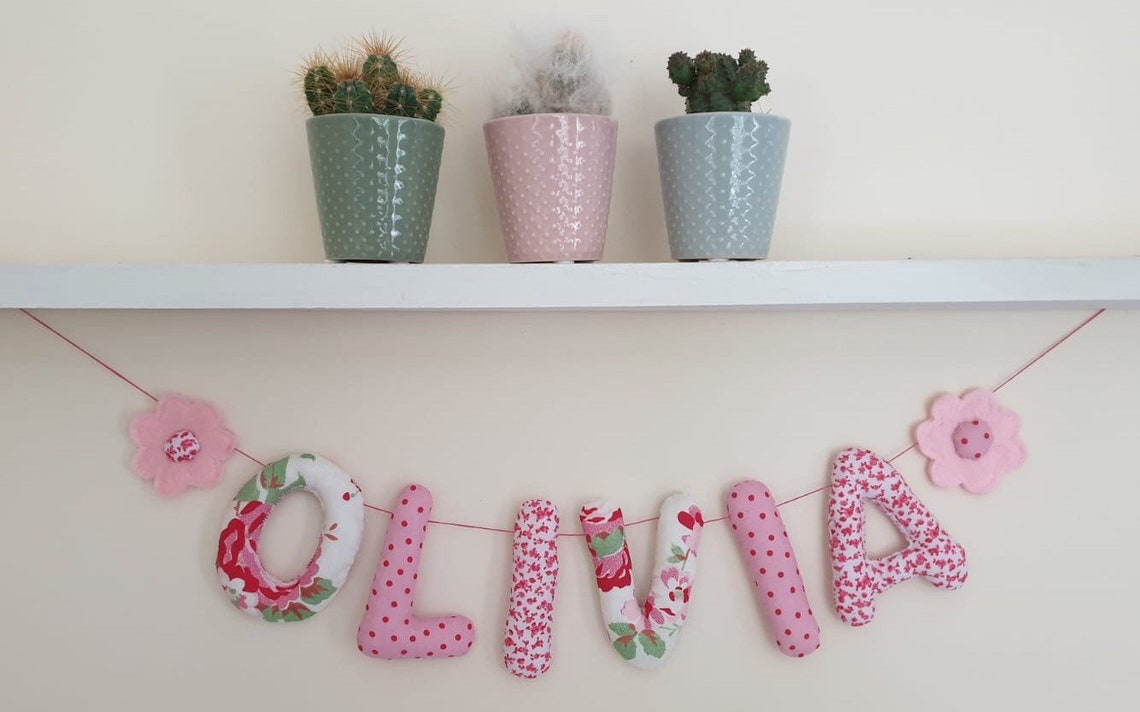 Fabric Letter Garland / Name Garland / Baby Room Decoration / | Etsy