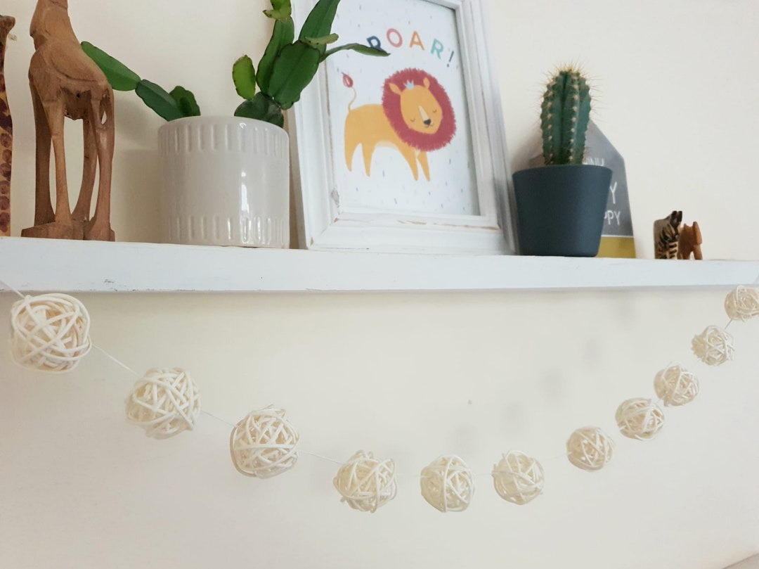 Safari Jungle Rattan Ball Garland / Safari Garland / Jungle Garland ...