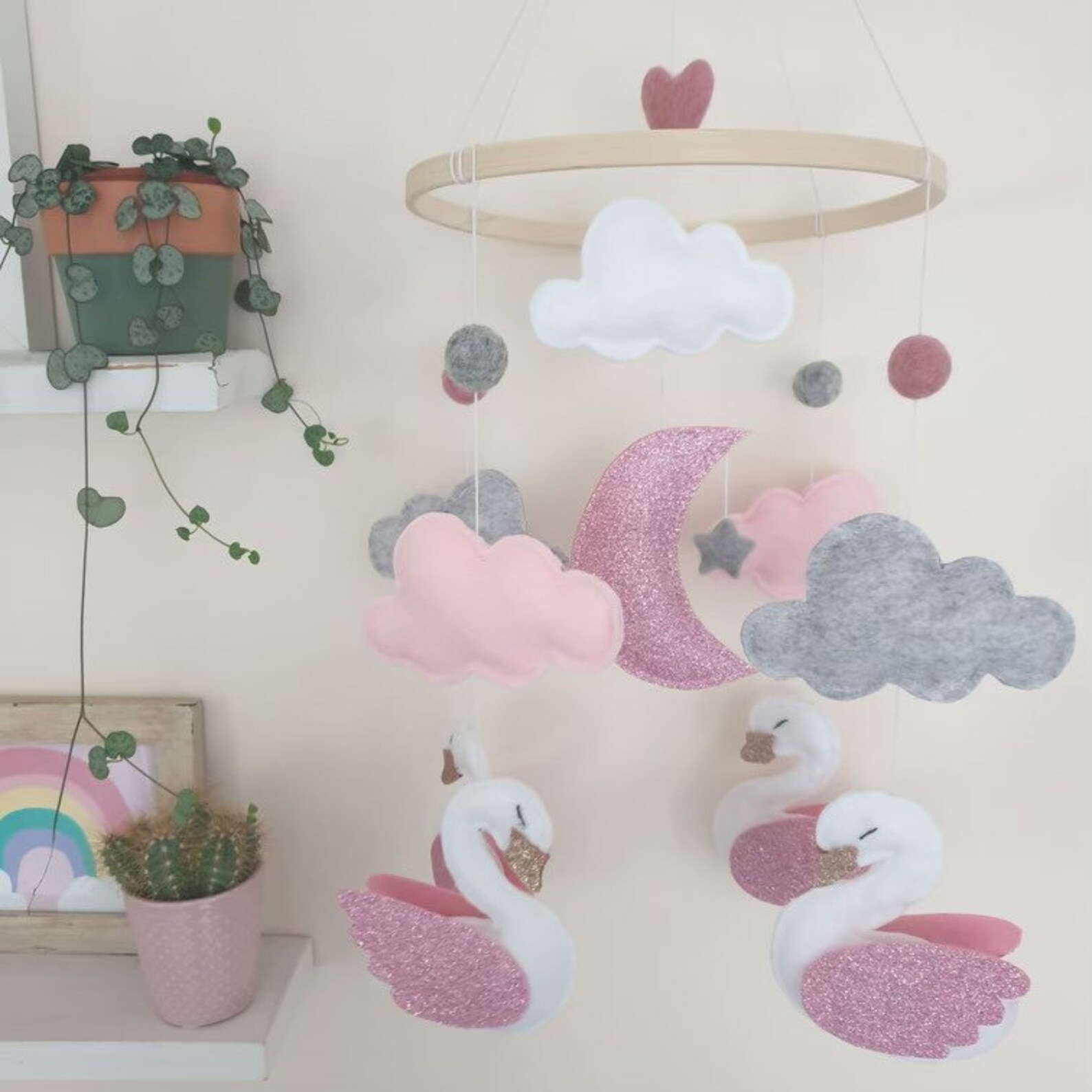 Swan Mobile, Swan Cot Mobile , Swan Princess Nursery , Ballerina ...