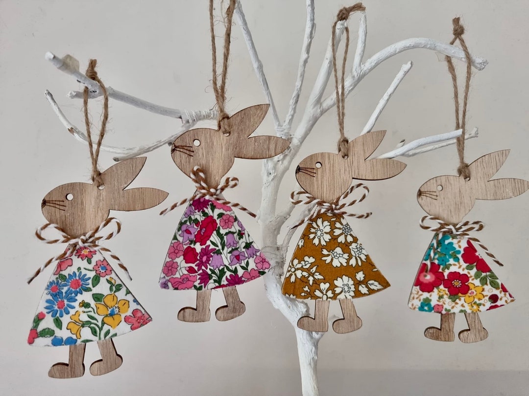 Liberty Fabric Hanging Easter Bunny Decoration, Liberty of London ...