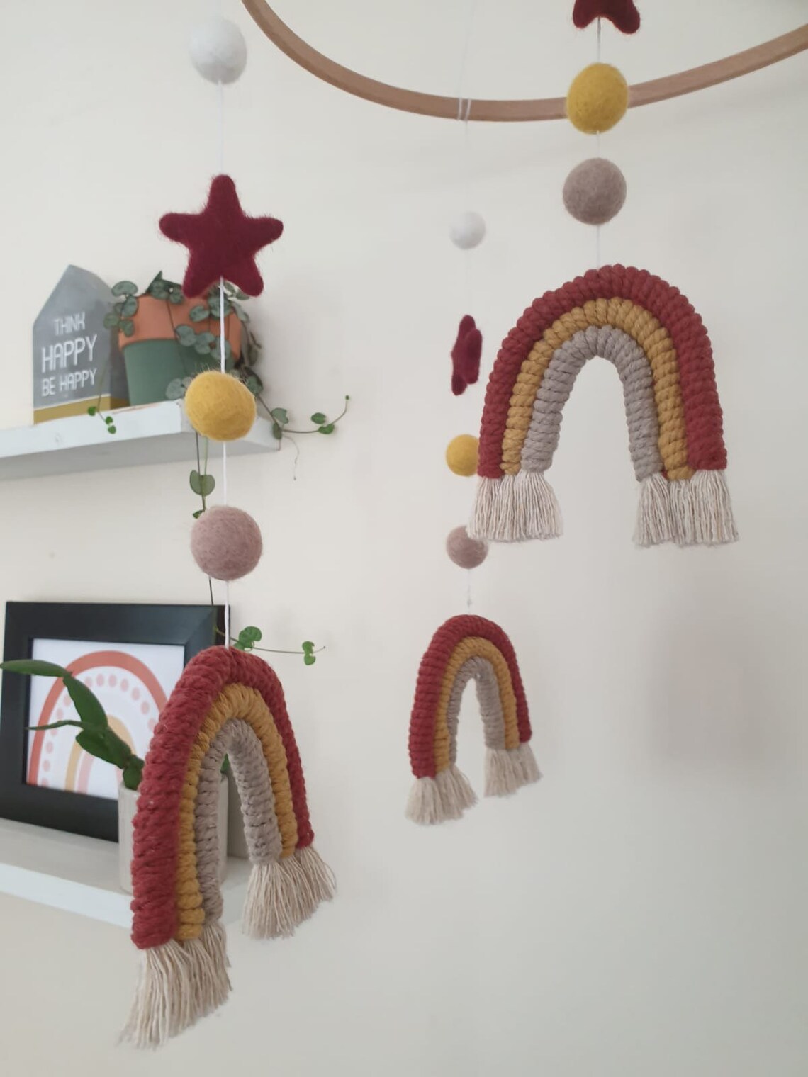 Rainbow Cot Mobile Boho Cot Mobile Boho Rainbow Nursery | Etsy