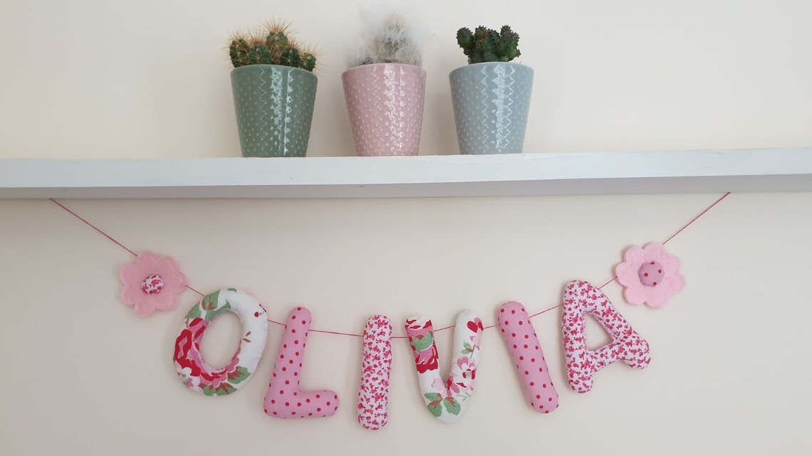 Fabric Letter Garland / Name Garland / Baby Room Decoration / | Etsy