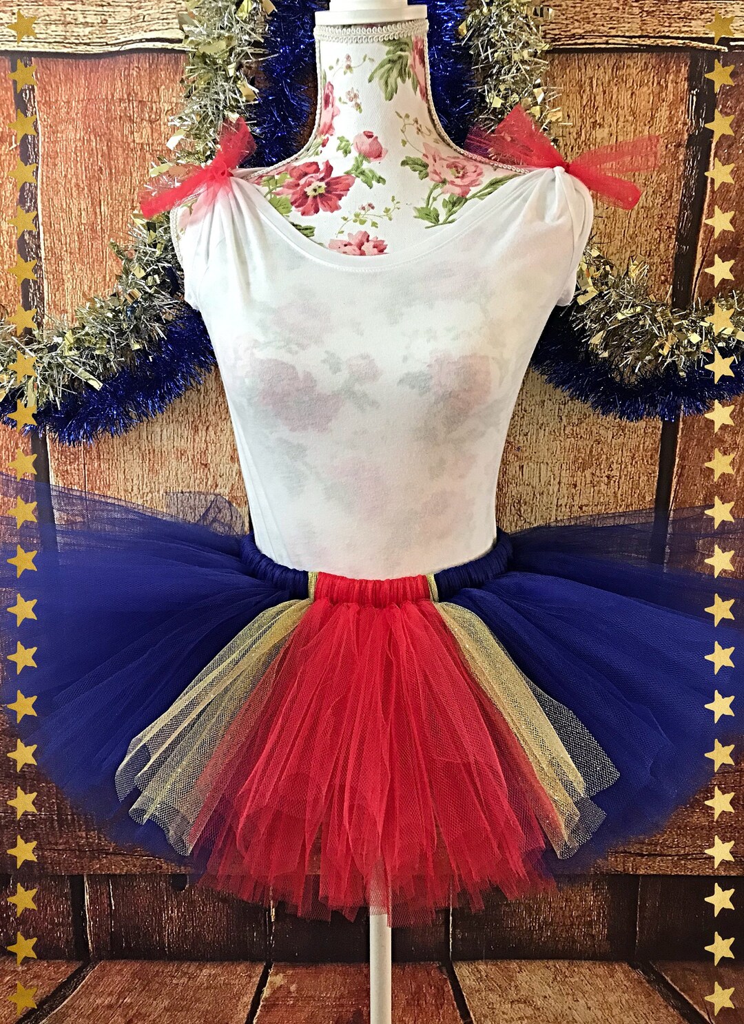 Red and Blue Tulle Tutu: Patriotic Superhero Costume - Etsy
