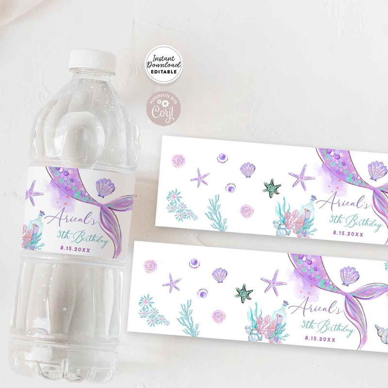 Mermaid Water Labels - Etsy