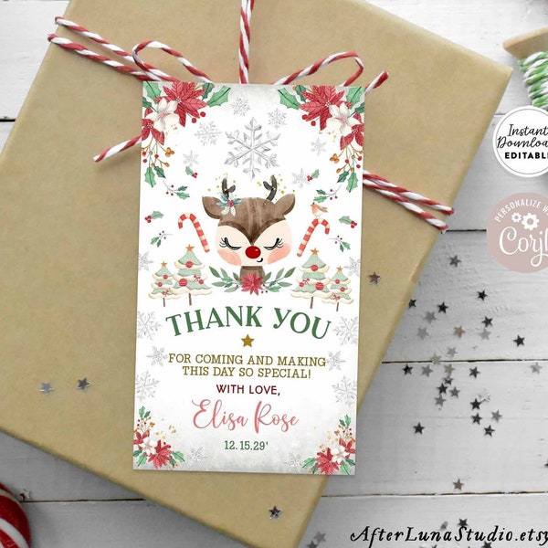 Reindeer Gift Tag - Etsy
