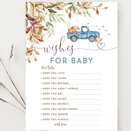 Fall Pumpkin Blue Truck Baby Shower Game Baby Word Scramble | Etsy