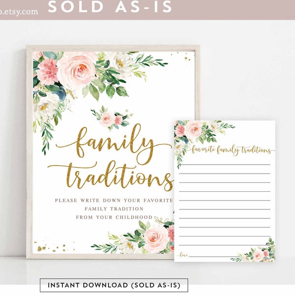 Family Traditions Sign and Card - Etsy