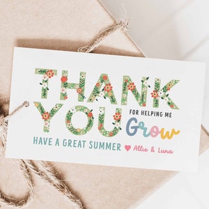 Editable Flower Teacher Appreciation Gift Tags End of Year Thank You ...