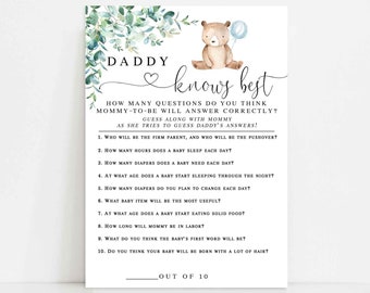 Teddy Bear Baby Shower Game Who Knows Mommy Best Navy Blue - Etsy