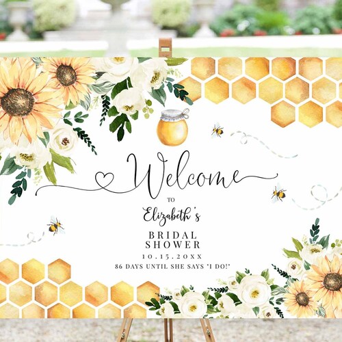 Editable Sunflower Honey Bumble Bee Baby Shower Baby Sprinkle - Etsy