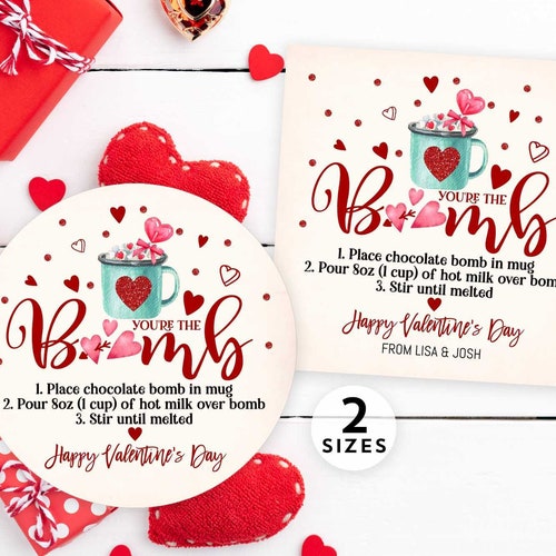Editable Hot Chocolate Bomb Tag Valentine's Day Hot Cocoa - Etsy
