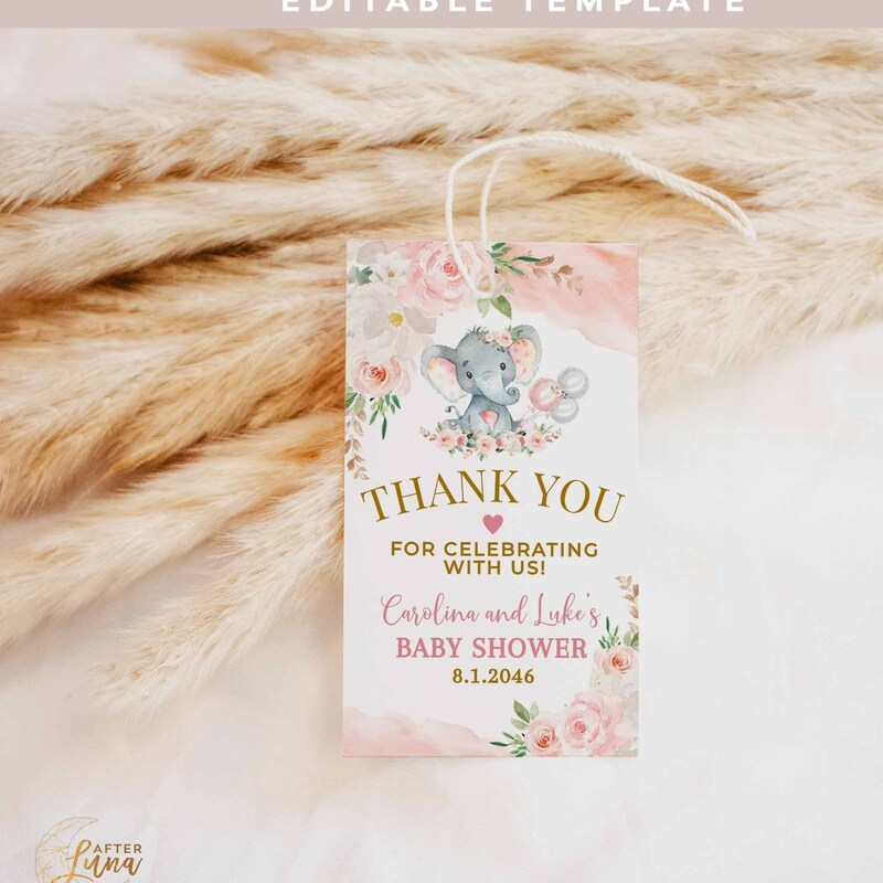 Elephant Favor Tag - Etsy