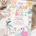 Editable Girl Tropical Splash Into SIX 6th Birthday Beach Party ...