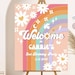 Editable Groovy Party Decor Welcome Sign Daisy Groovy Rainbow - Etsy