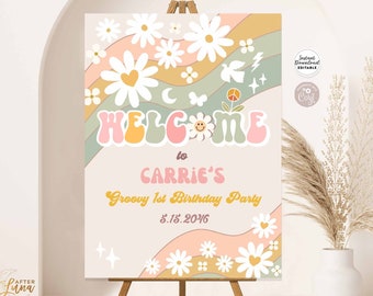 Groovy Party Welcome Sign - Etsy