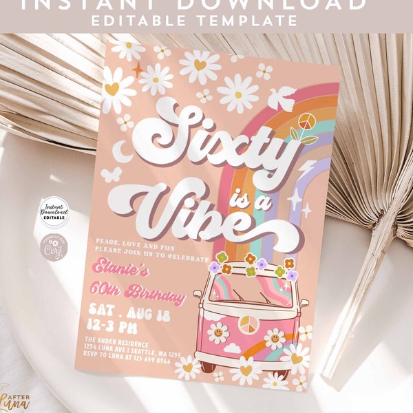 60s Party Invitation - Etsy