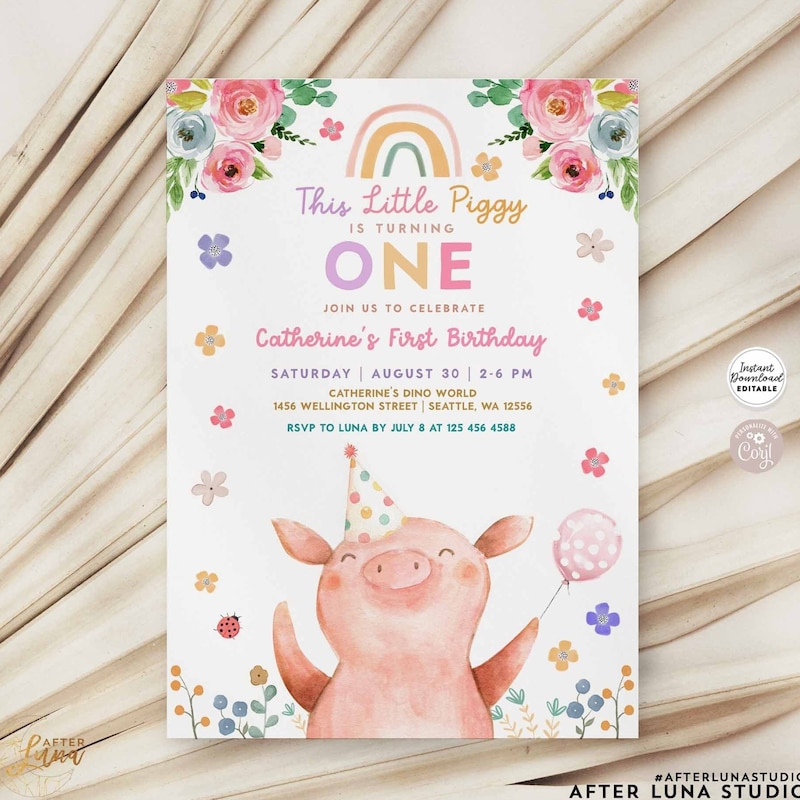 Pig Invitation - Etsy