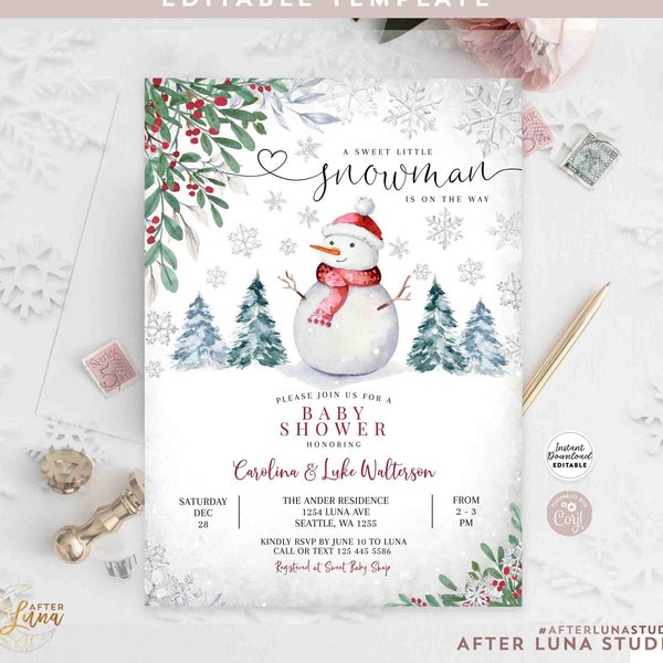 Snowman Invitation - Etsy