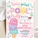 Editable Pool Party Invitation Girl Ice Cream Pool Party Invite Pool ...