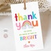 Editable Colorful Rainbow Thank You Treat Tag Favor Tags Gift Tags ...